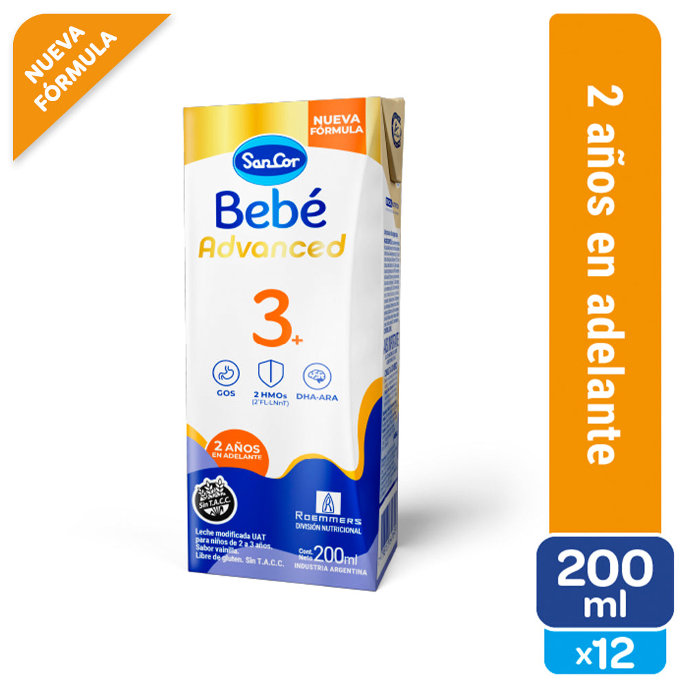 Sancor Bebé 3+ Advanced - 200ml X 12 Unidades - Nueva Fórmula – Sancor Bebé Shop